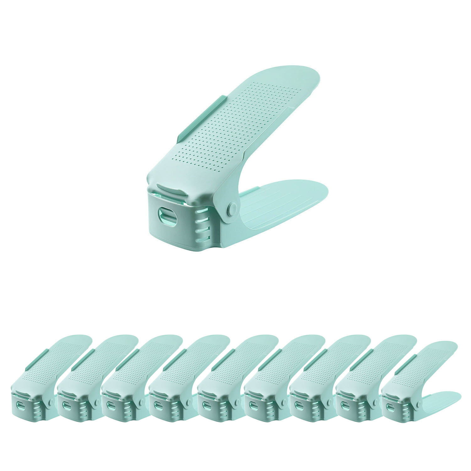 Двухярусный регулируемый органайзер для обуви, компактный экономящий местостойка для обуви для общежитий и домов, материал: пластик, пакет содержит: 10 x шкаф для обуви