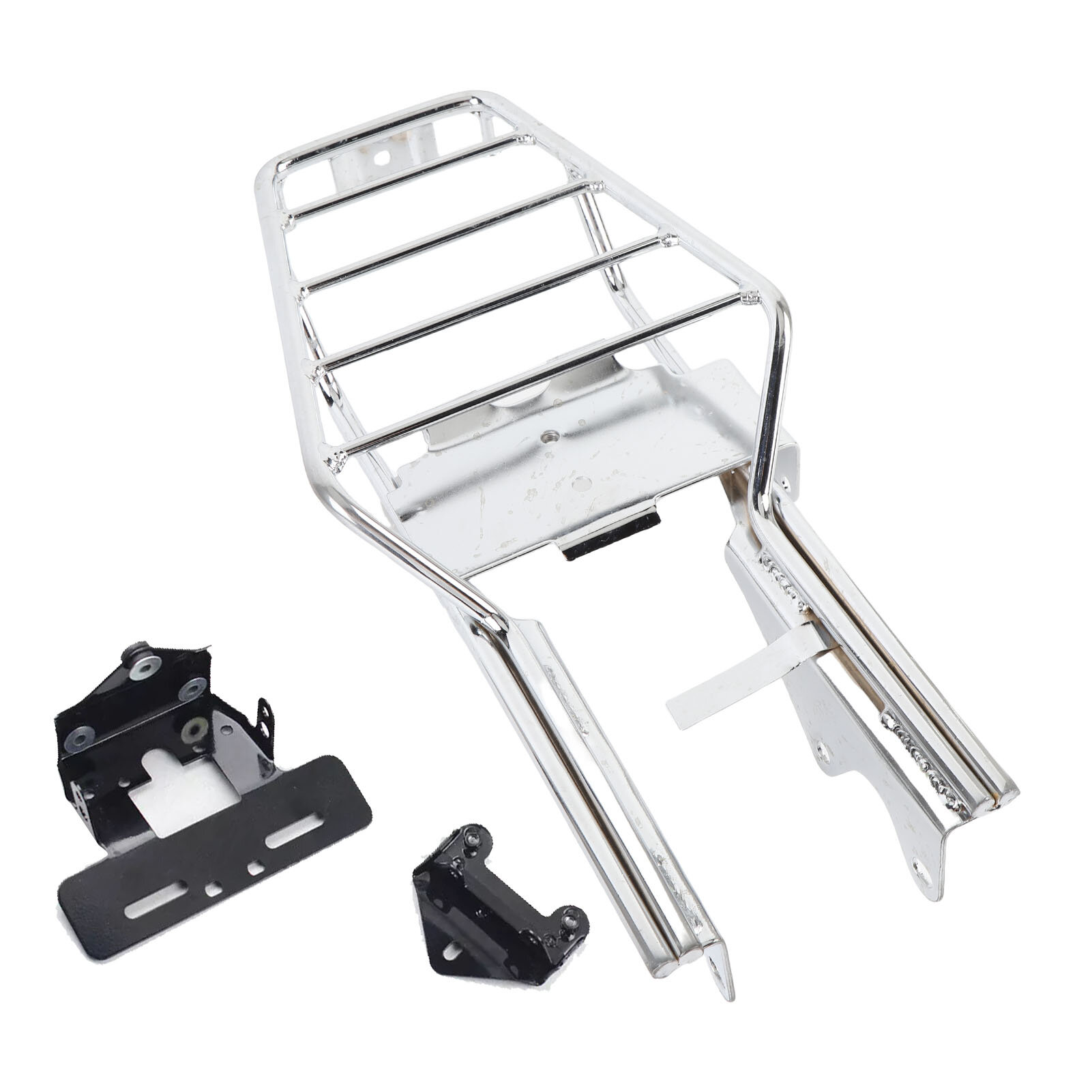 Хромированный задний багажник для мотоцикла, железный кронштейн для крепления груза, замена для моделей Monkey Z50 Z50J Skyteam Z50A, серебристый.