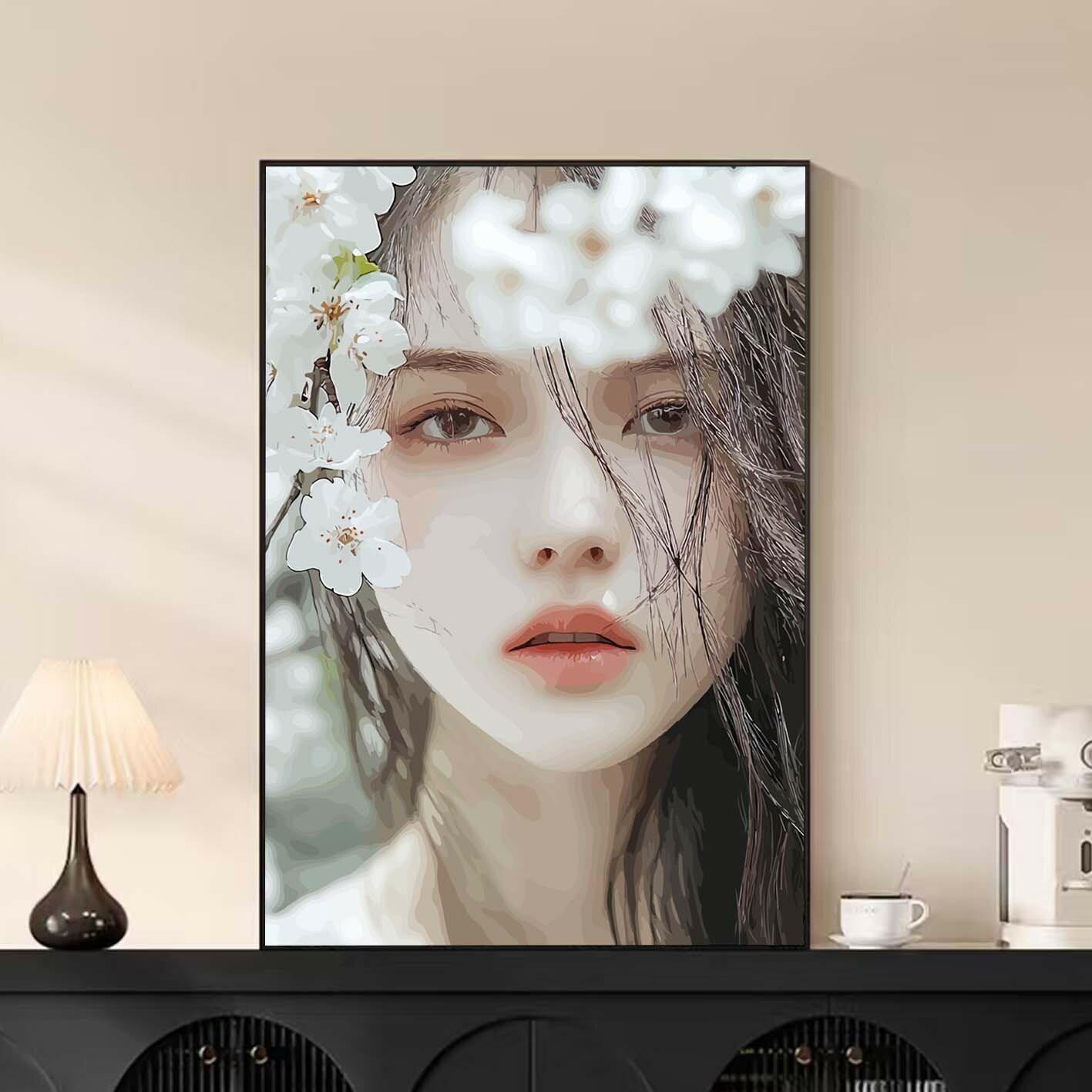 DIY Портрет Цифровая масляная живопись Заполнение реальной фотографии Масляная живопись Ручная работа Подарок Ручная роспись Граффити Раскраска Акриловая живопись