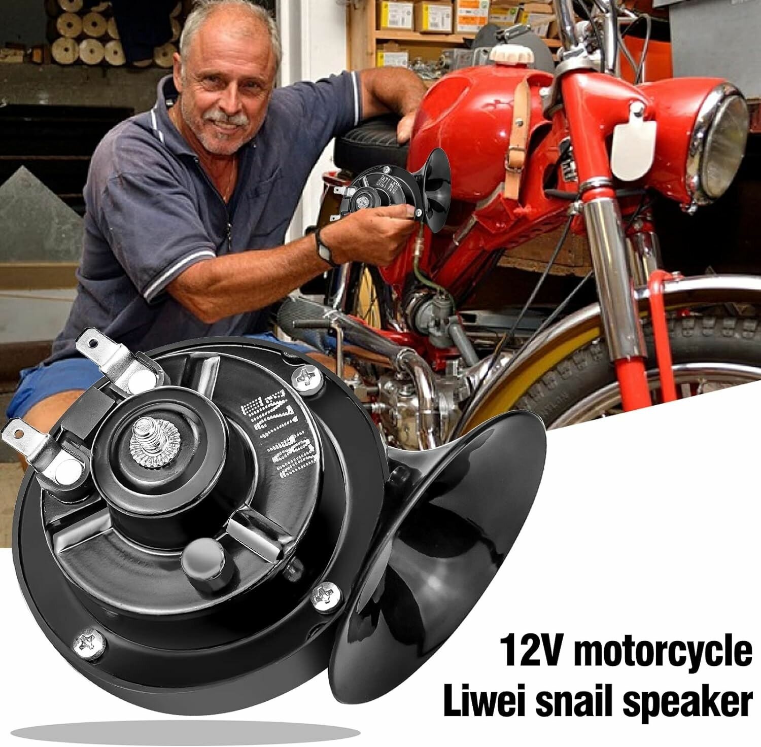 Сигнал звуковой для мотоцикла,12V улитка 110db, 410hz