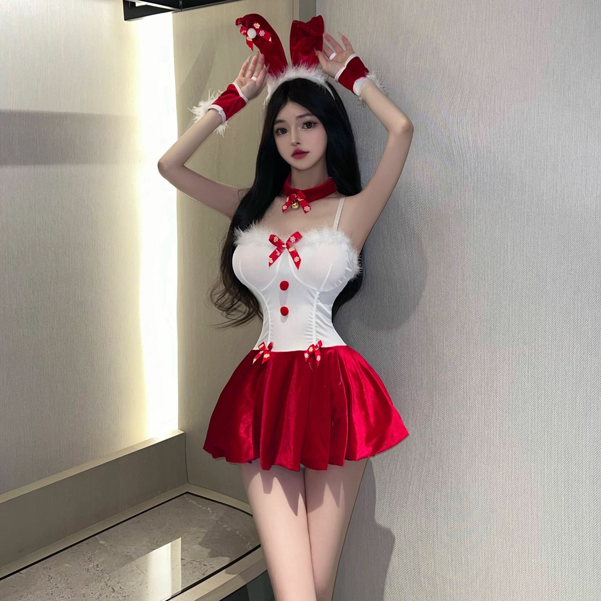 Сексуальный костюм для ролевых игр в виде кролика, не нужно снимать. Рождественский кролик.