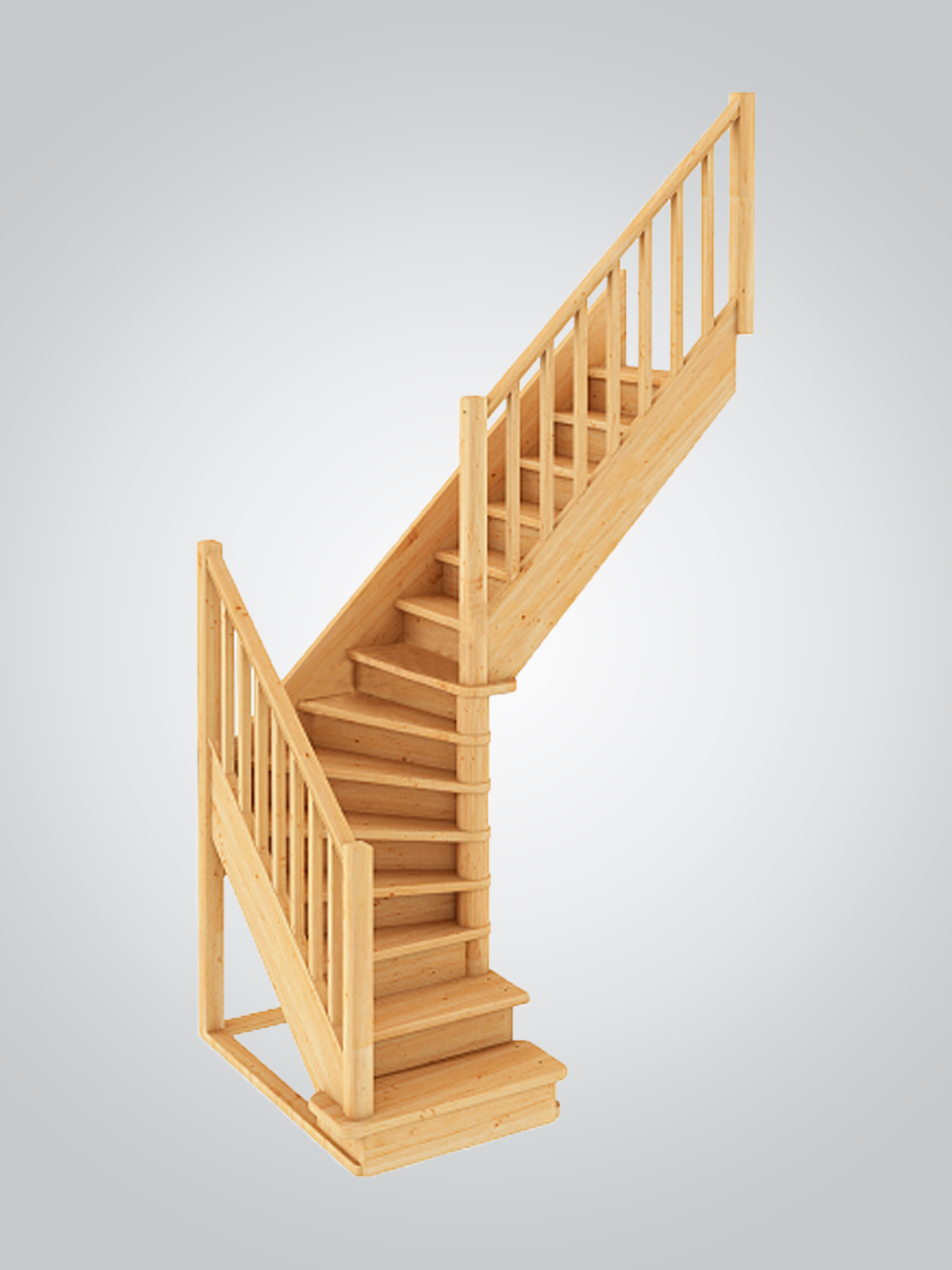 Лестница на второй этаж ЛС-225м Правая под покраску