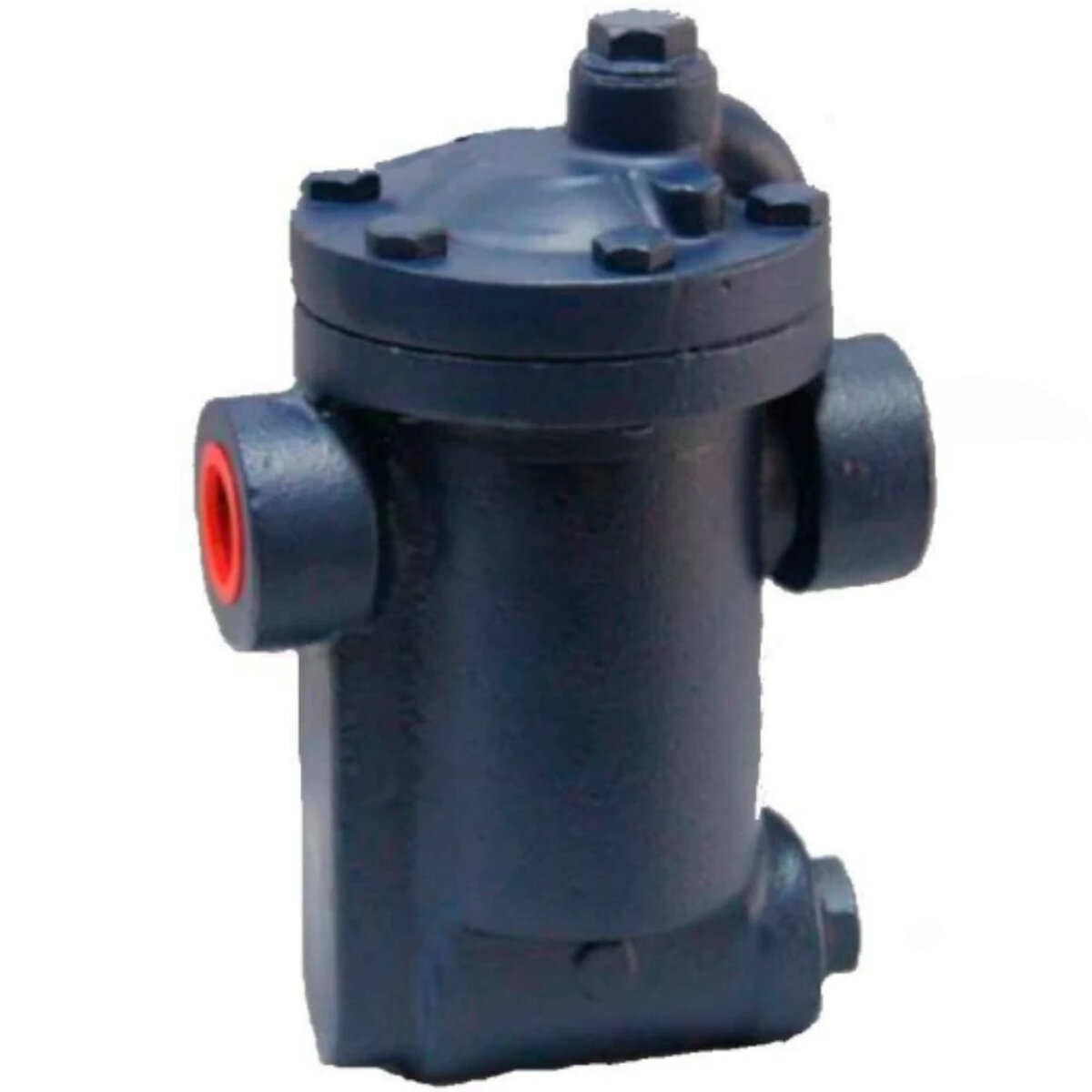 Конденсатоотводчик с перевернутым стаканом DN.ru КСПС-GGG40-2Cr13-T Ду15 Ру16 резьбовой, корпус - чугун GGG40, материал клапана - низкоуглеродистая высоколегированная сталь 2Cr13, максимальный перепад давления dP=8.5бар