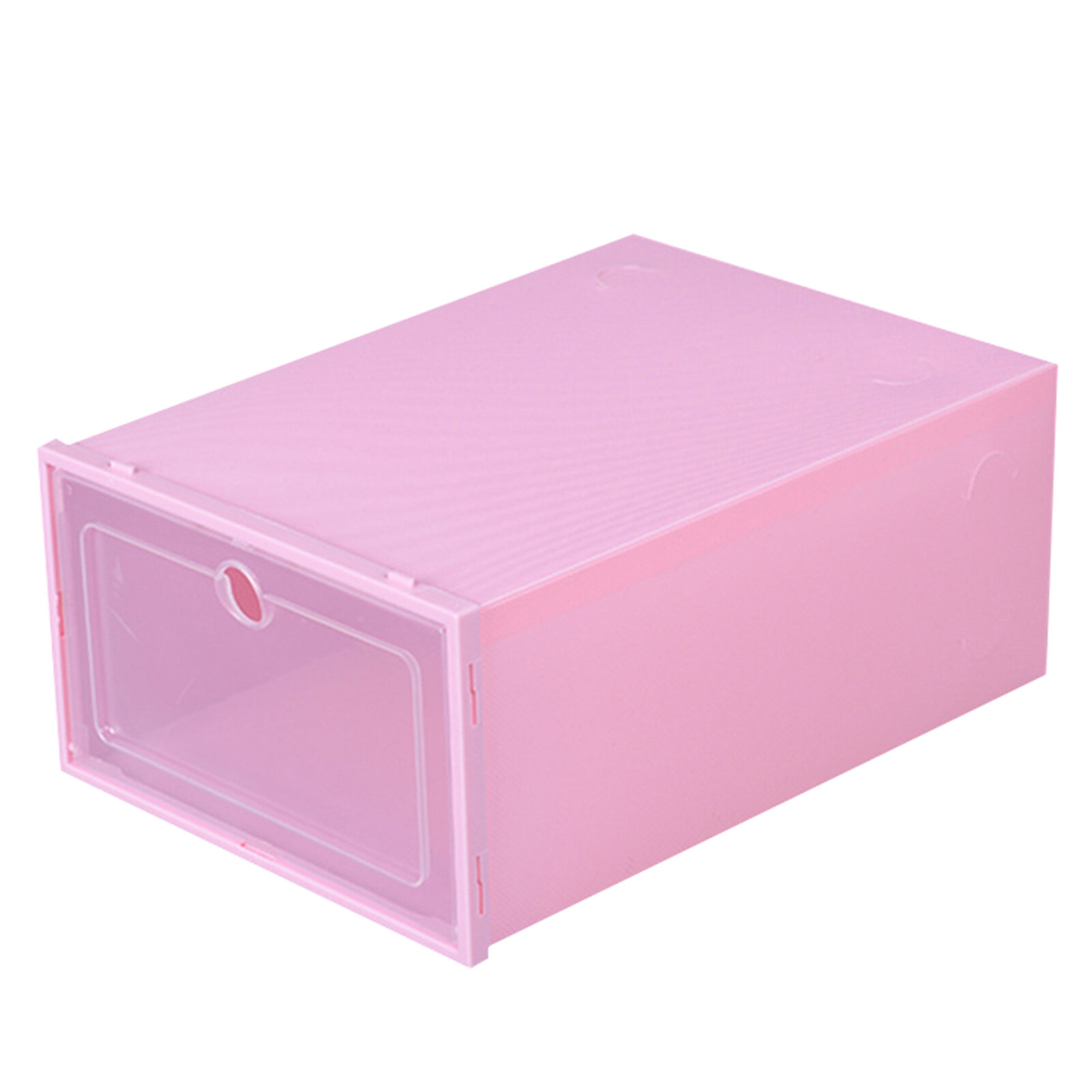Утолщенная обувная коробка, прозрачный пластиковый клешнальный обувной стеллаж, усовершенствованный для хранения в общежитии, бытовой большой ящик для обуви, круглый дырка, большой, романтичный розовый