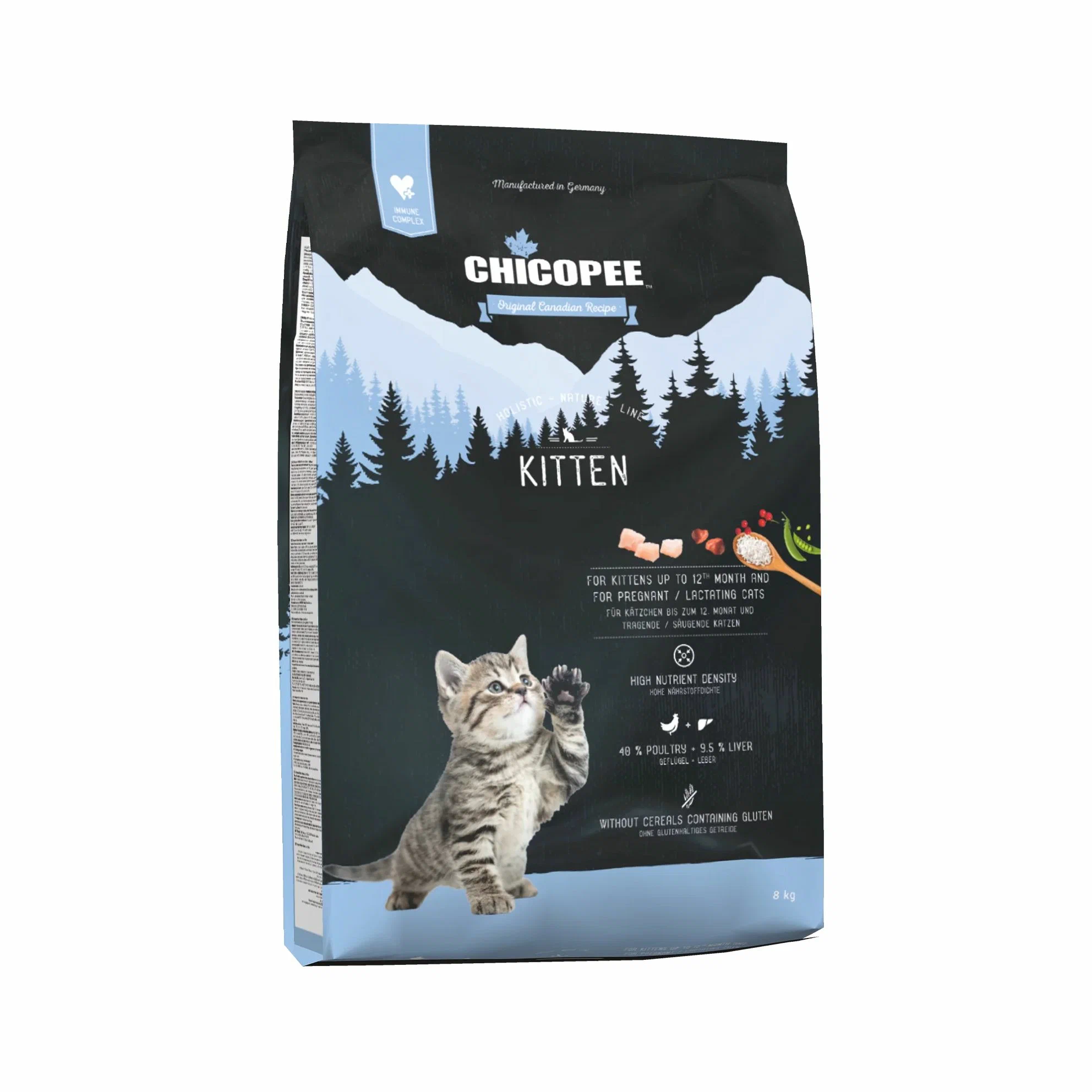 Сухой корм для котят и кормящих кошек Chicopee HNL Cat Kitten, с мясом птицы 1,5 кг