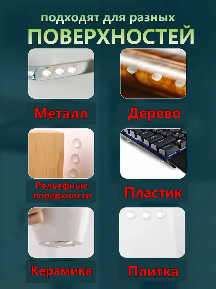 Силиконовые накладки на мебель, стоппер для двери 100 штук, 10*2MM (Амортизатор, Демпфер мебельный самоклеящийся), прозрачные
