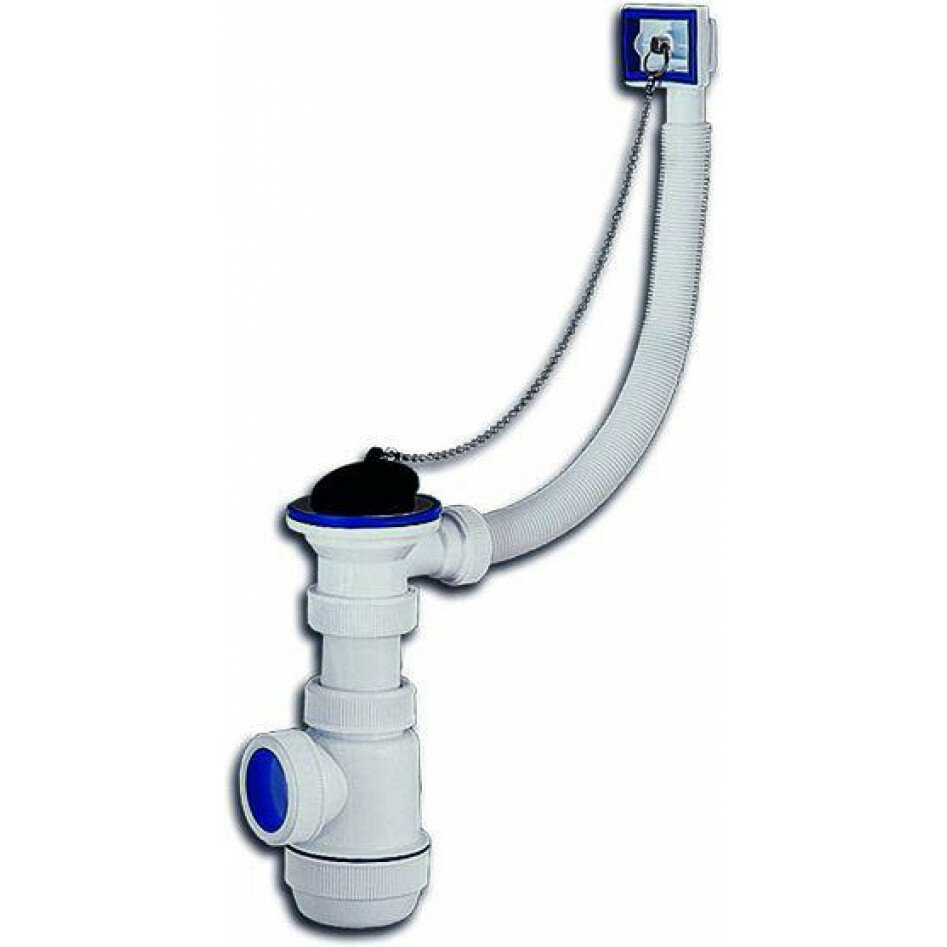 Сифон бутыл элит С нерж чашкой Д-70ММ И переливом (1 1/2 - Д-40) VIRPLAST