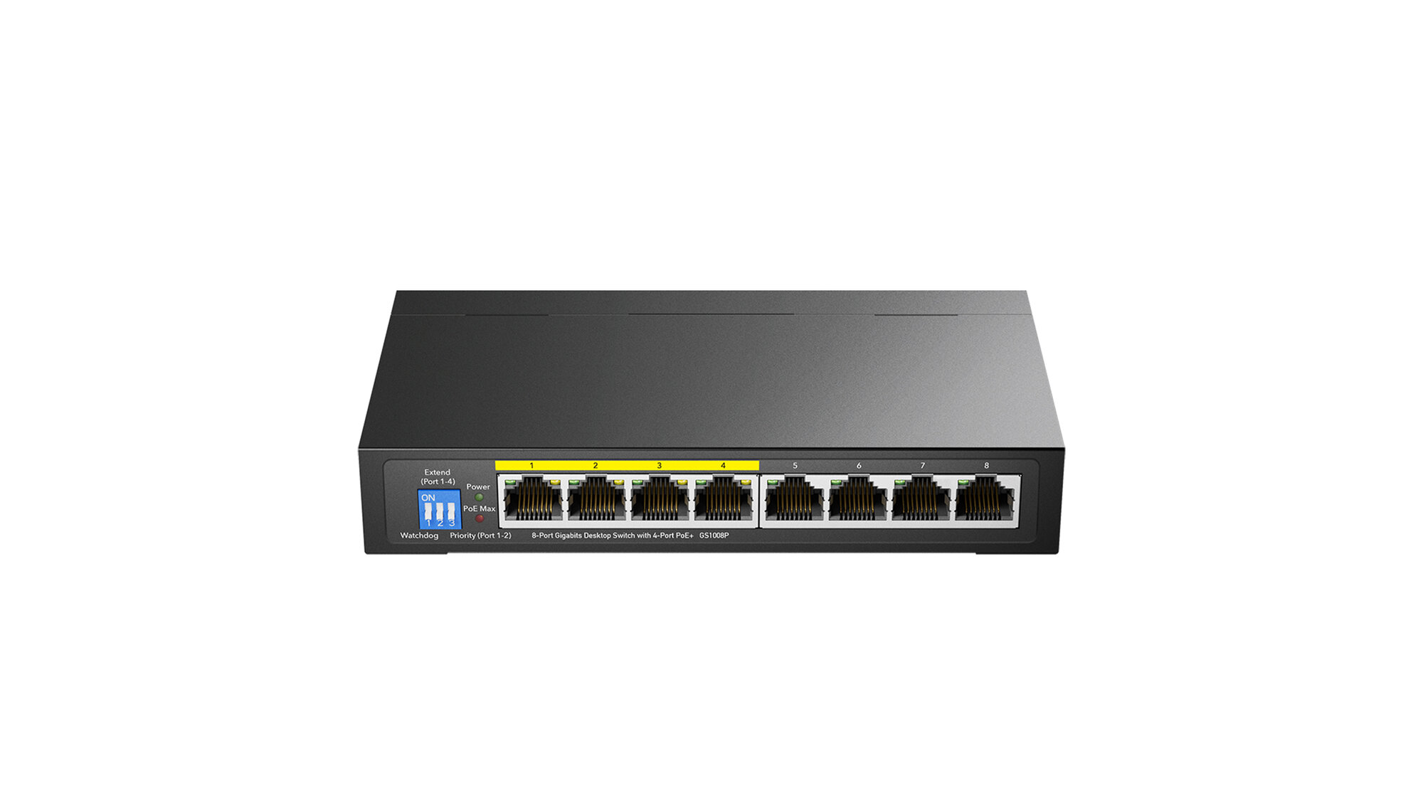 Коммутатор CUDY GS1008P Black, поддержкой PoE+, 8-портов, сторожевой таймер