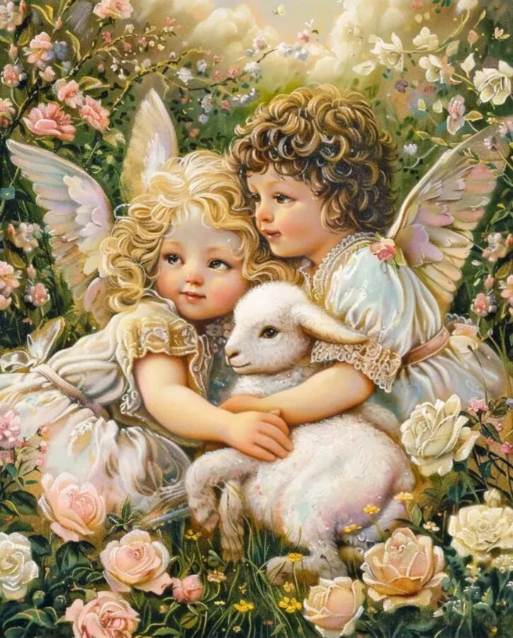 Алмазная Мозаика "ангел Хранитель" 40x50 См Алмазная Вышивка / Картина Стразами Подарков / Украшения