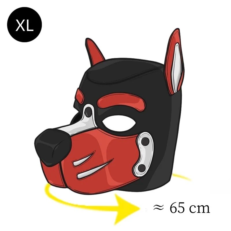 Маска для косплея "Щенок" XL, красная