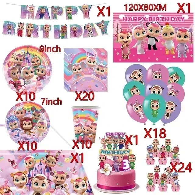 Набор праздничной посуды Cry Babies Magic Tears, 1SET