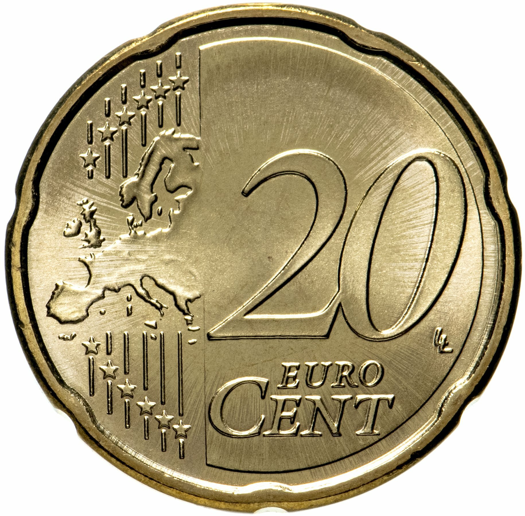 Австрия 20 евроцентов 2010, Латунь, в сохранности UNC