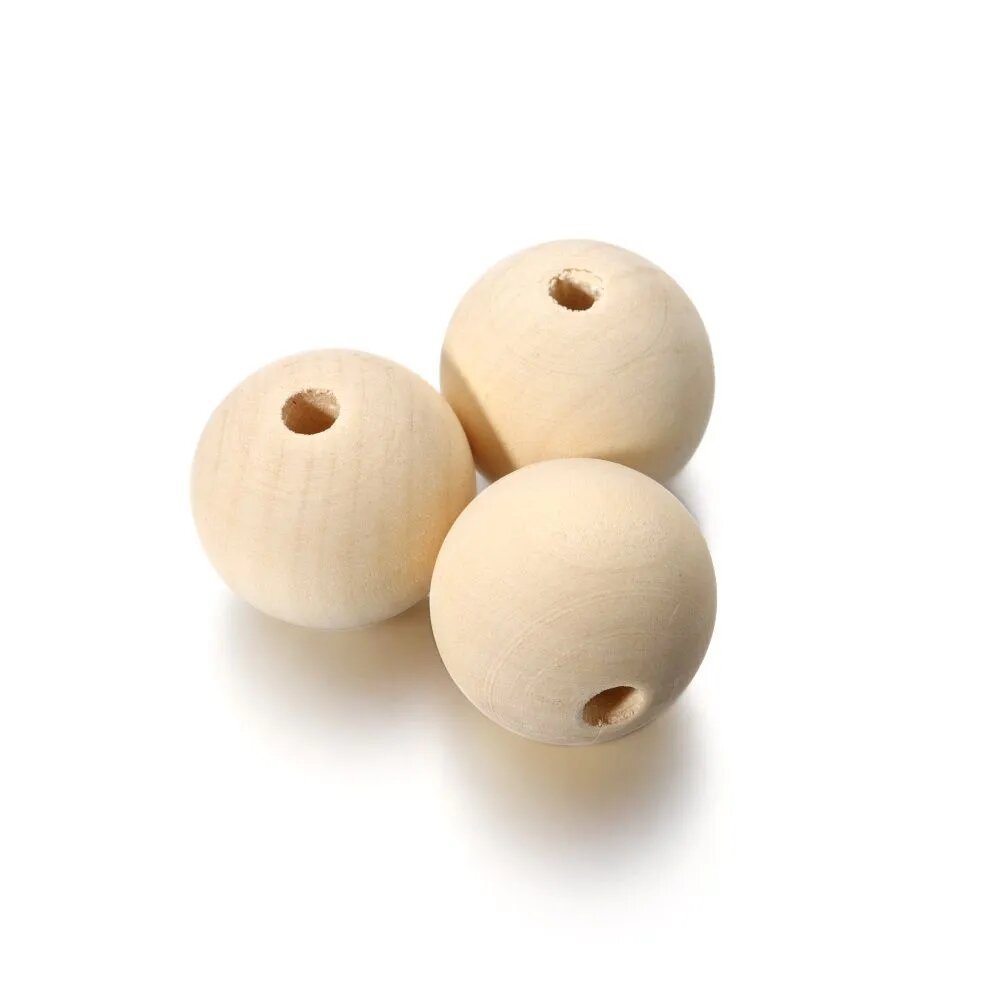 Деревянные бусины 30 мм для творчества, рукоделия и изготовления украшений, круглые деревянные заготовки 5 шт