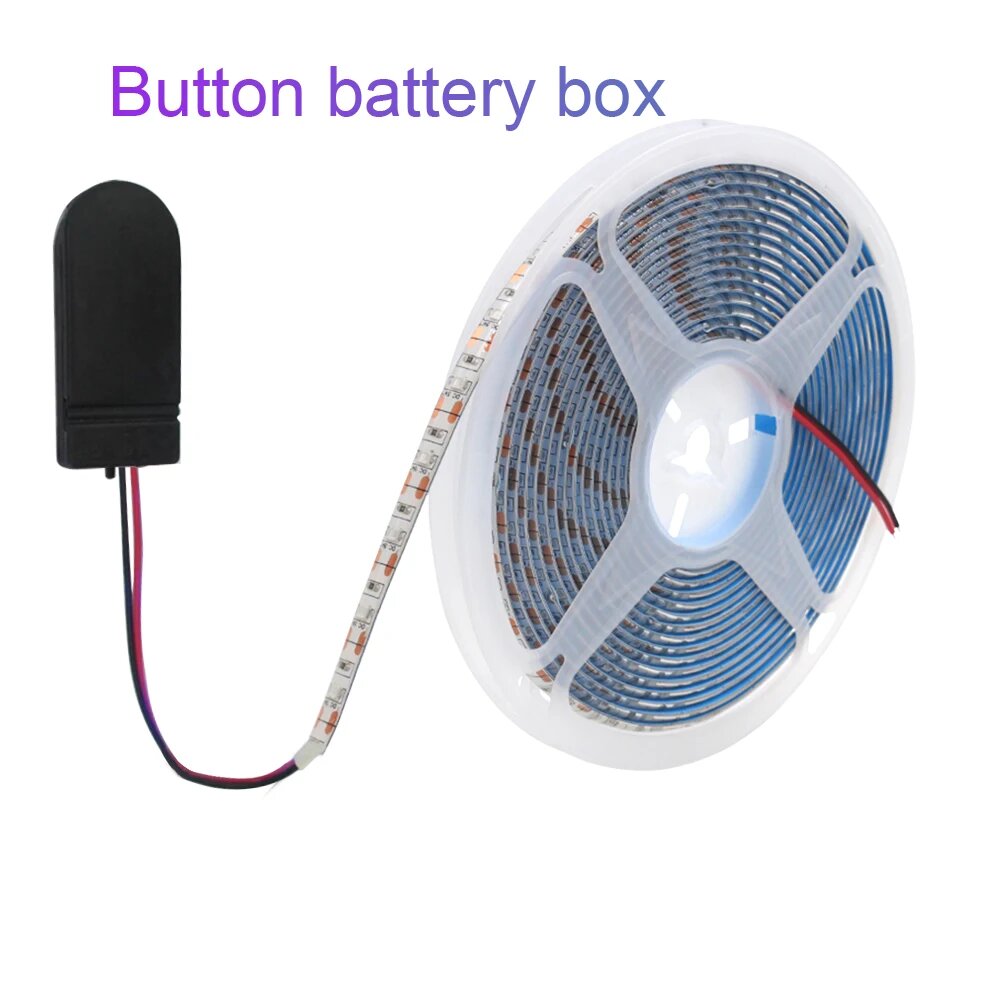 Светодиодная лента постоянного тока 5 В, питание от аккумулятора USB SMD 2835 60 светодиодов с переключателем, диммером, теплая, холодная, белая, синяя, водонепроницаемая, гибкая лента, лампа