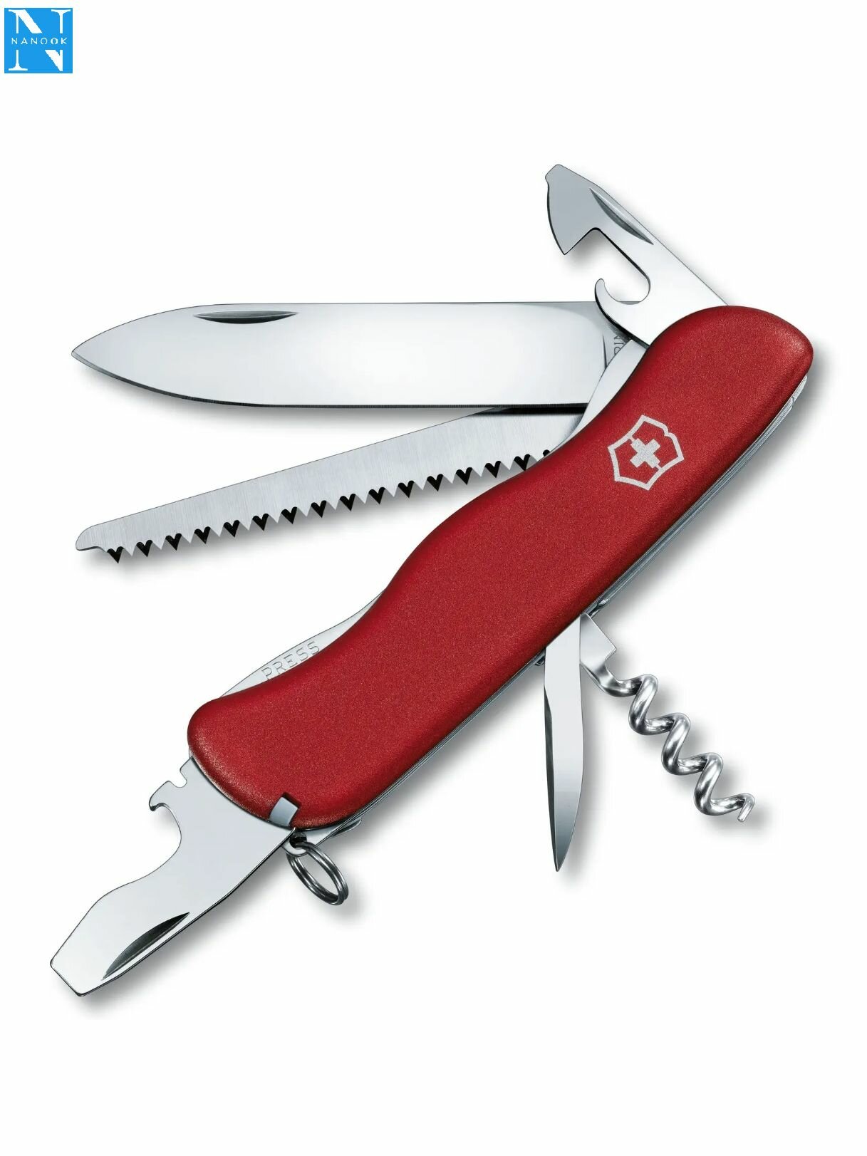 Нож перочинный VICTORINOX Forester 0.8363, 111 мм, 12 функций, с фиксатором лезвия, красный