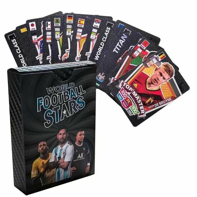 Футбольные карточки "Football Star", коллекционные, 55 штук, чёрные