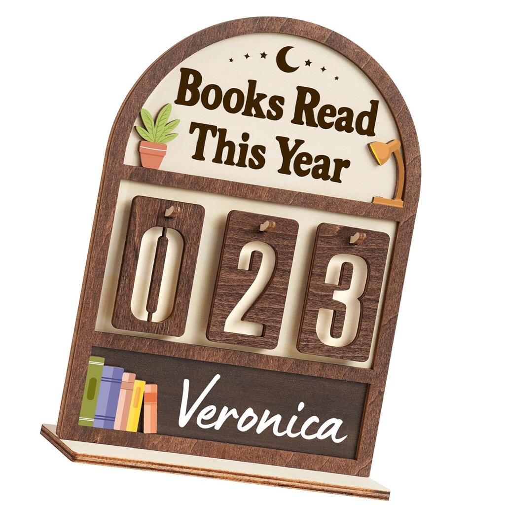 Счетчик прочитанных в Этом году Книг Деревянная Вывеска Прилавка для книг Трекеры Для Чтения Вывеска для Оформления Книжных Полок Подарки для Любителей Книг