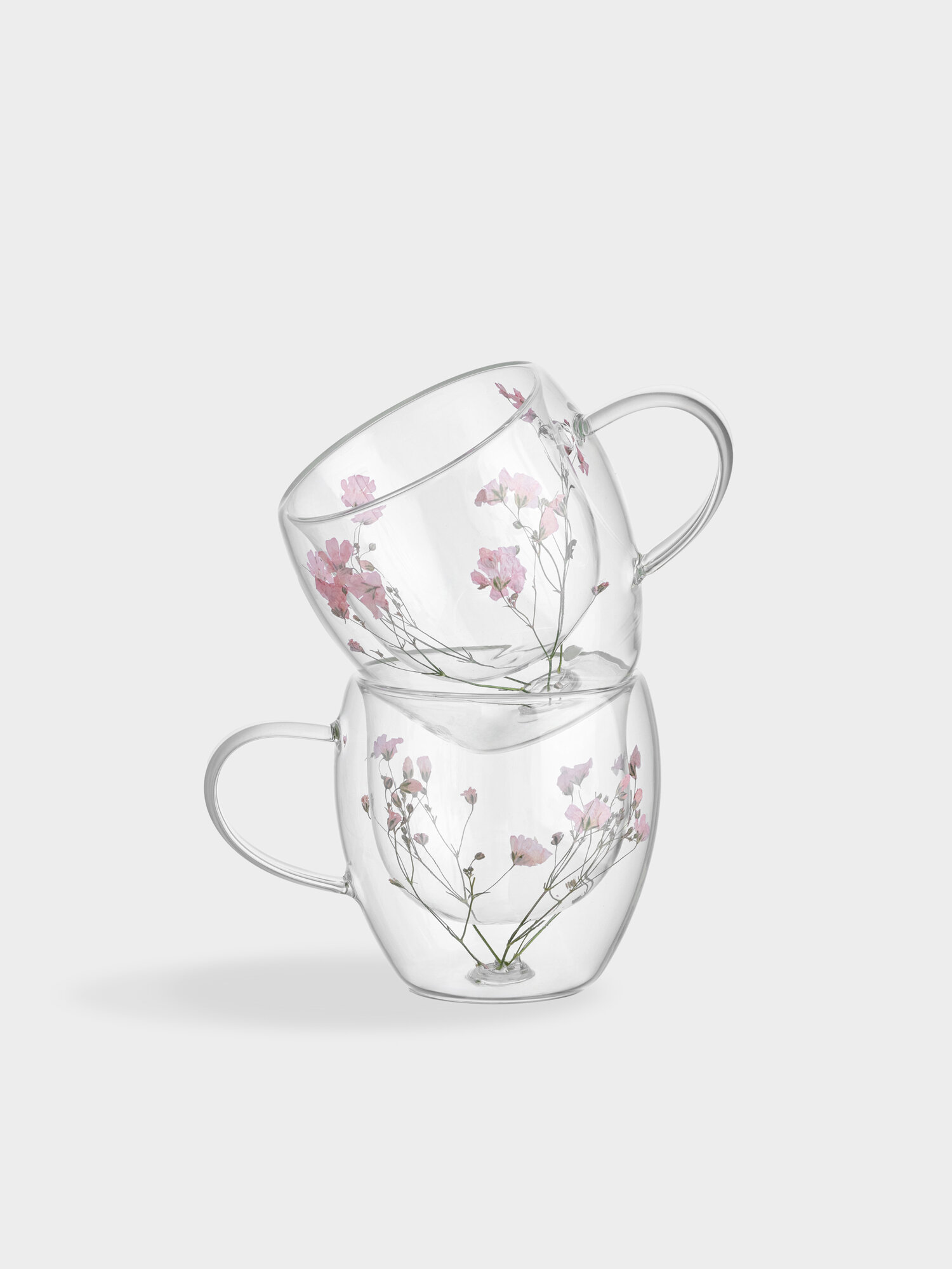 Кружка, 250 мл, 2 шт, стекло Б, с сухоцветами внутри, Air decor, Kuchenland