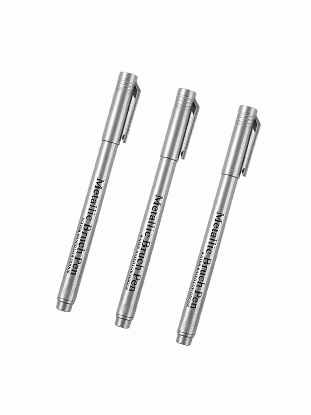 3шт Металлические маркеры, Водостойкая металлическая ручка с краской для каллиграфии