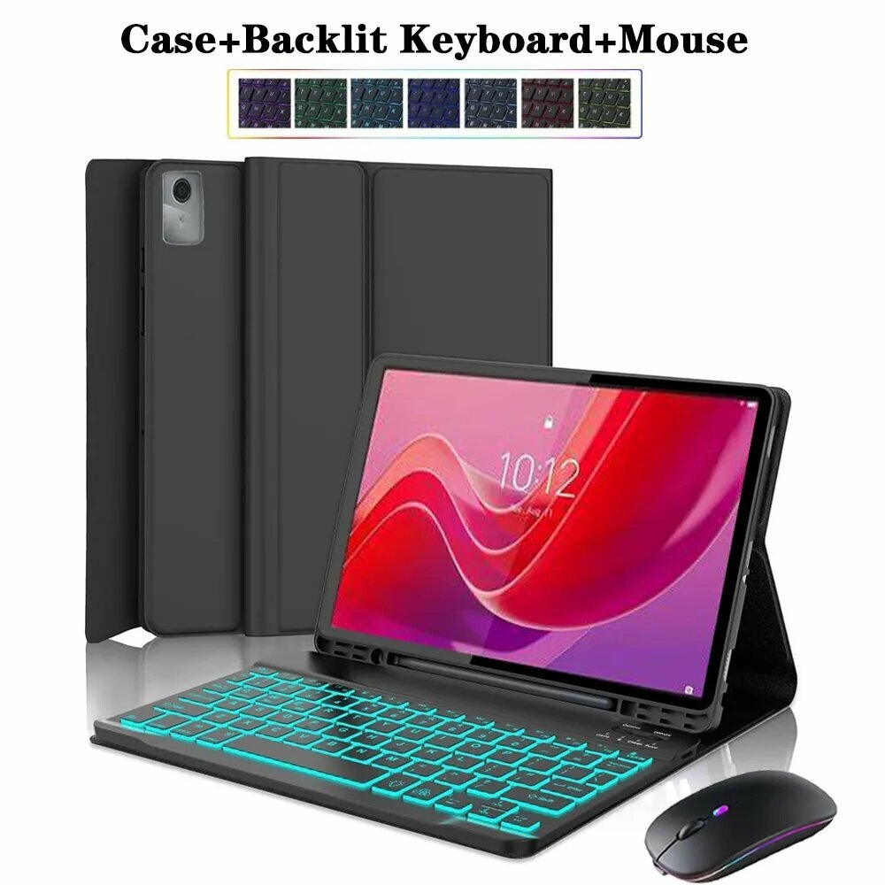 Чехол для планшета Lenovo Xiaoxin Pad 11 lnch 2024 2025, Съемный чехол с русской клавиатурой для Lenovo Tab M11 / Idea Tab 11" с прорезью для пера