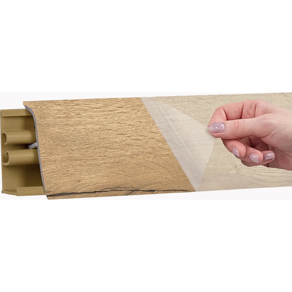Плинтус KORNER LB 38 74 дуб галифакс 3.0 м 74 38-74