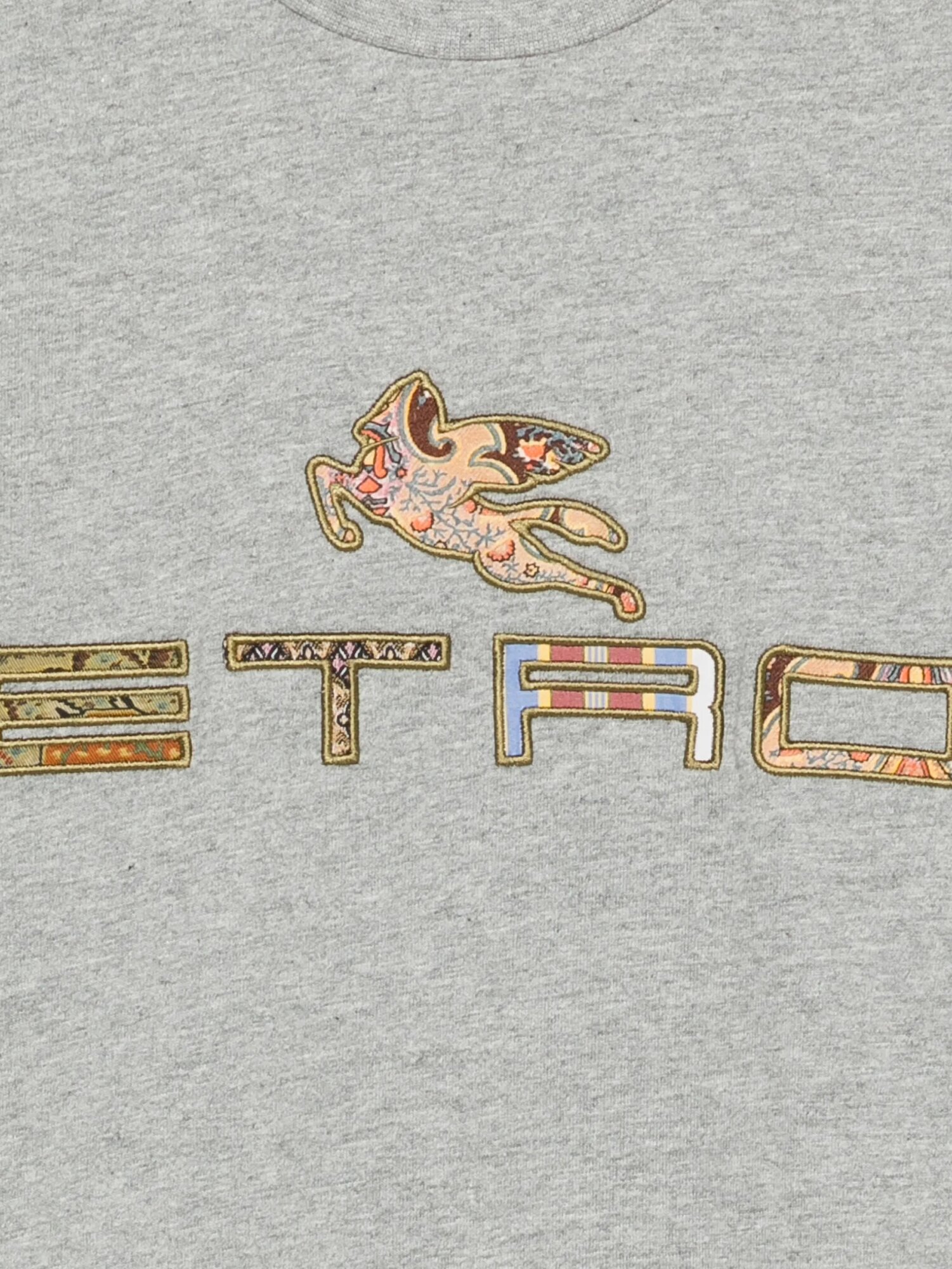 Футболка ETRO Embroidered T-shirt, размер 6 лет, серый — фото 1
