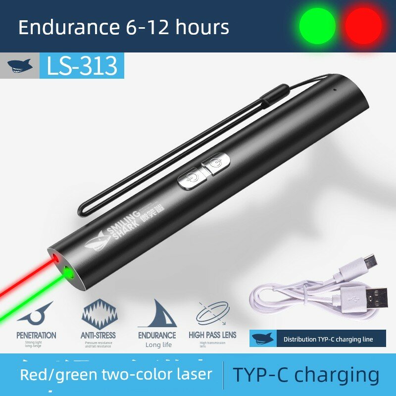 Лазерная указка Smiling Shark LS313, инфракрасный зеленый луч, дальнобойная, для продаж, позиционирования, указания по