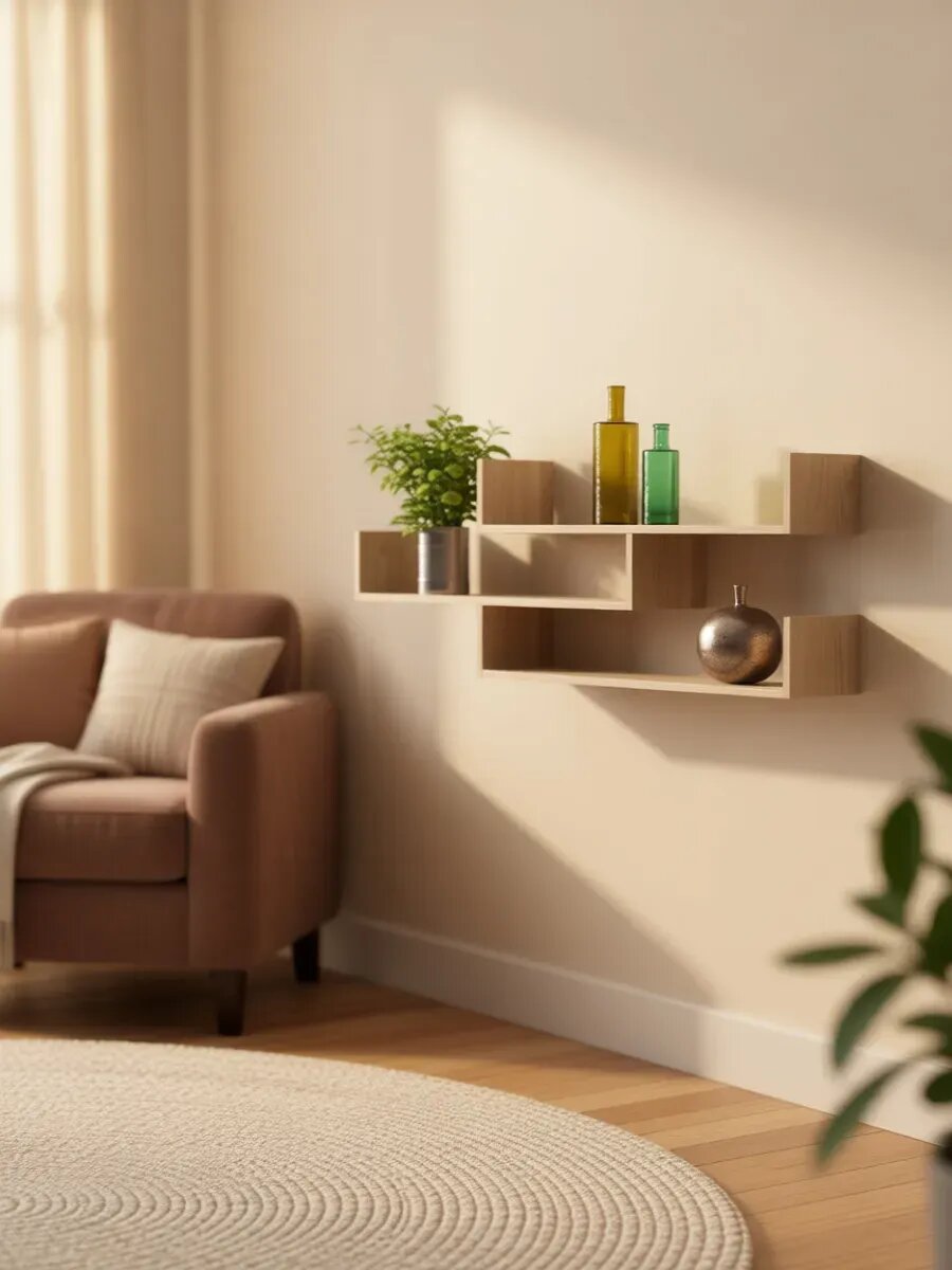 Полка настенная 2 Дуб сонома