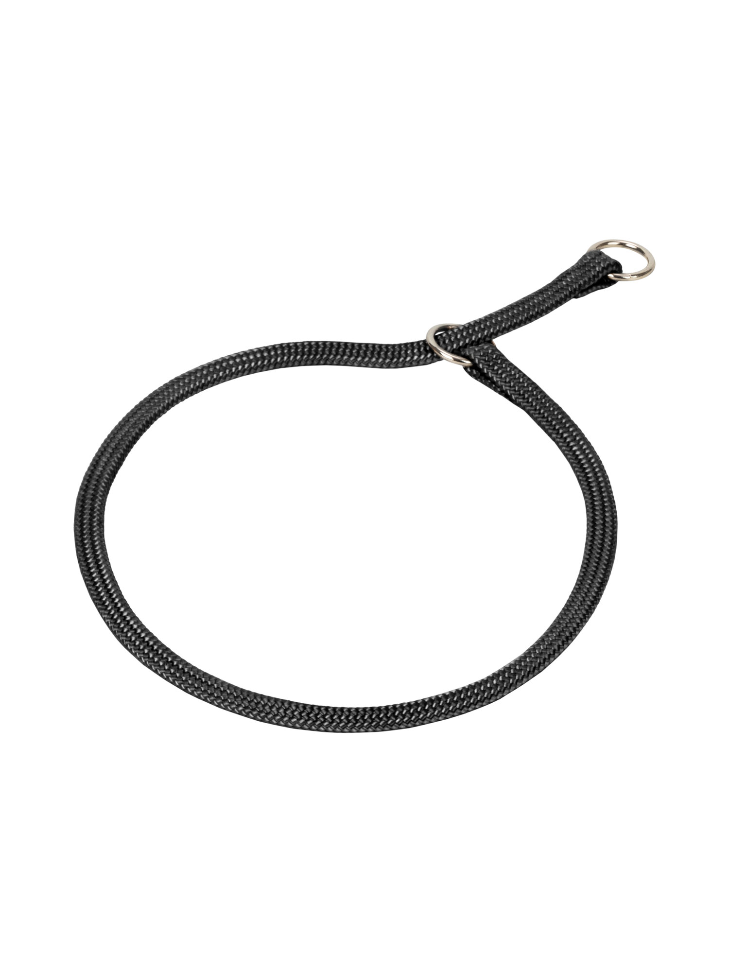 Ошейник-удавка для собак ZooOne с 2-я кольцами (лента-чулок) 7 мм, 45 см, черный
