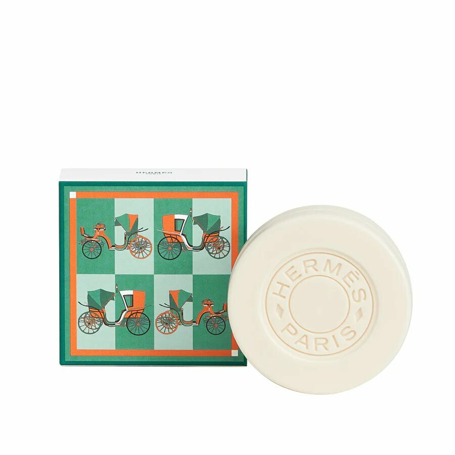 Мыло HERMÈS Eau D'orange Verte 100г | Парфюмированное | Аромат влажного и прохладного леса, покрытого утренней росой