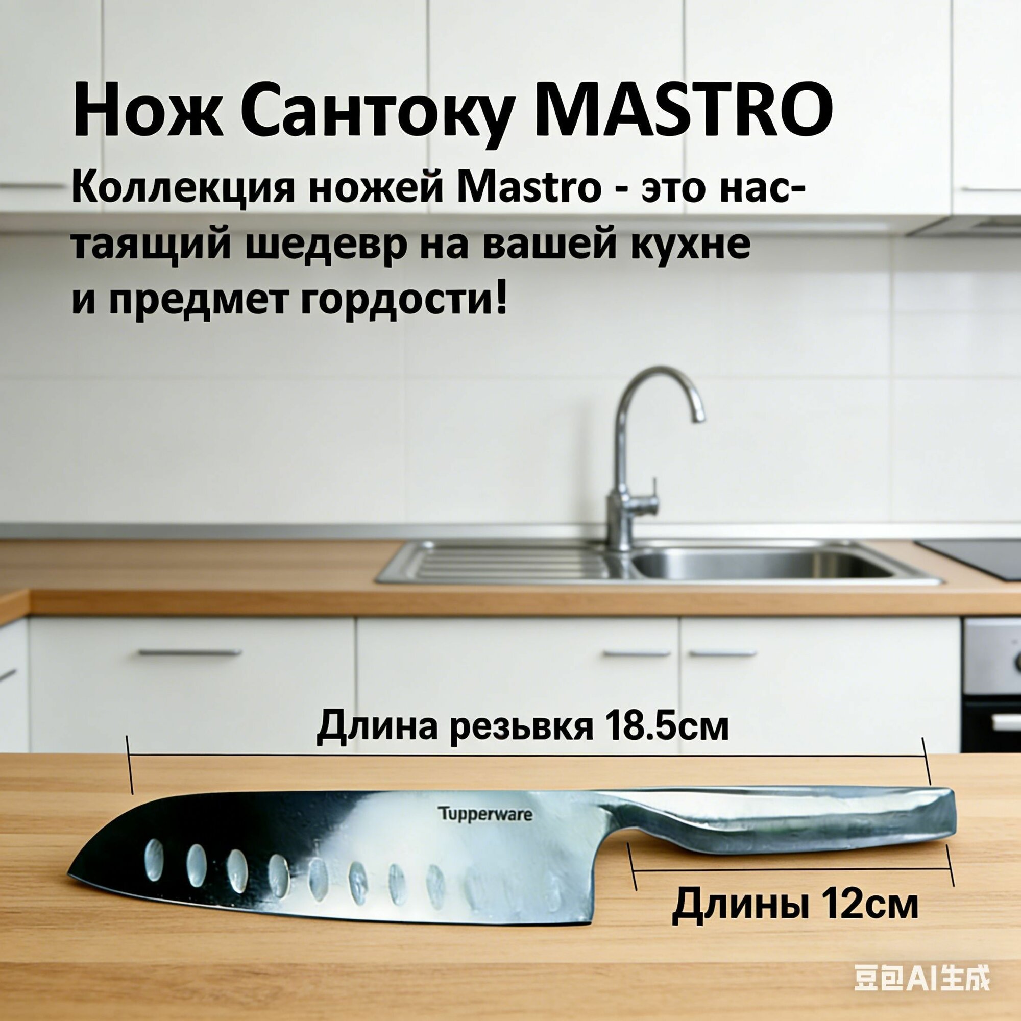 Tupperware Кухонный нож Сантоку, разделочный