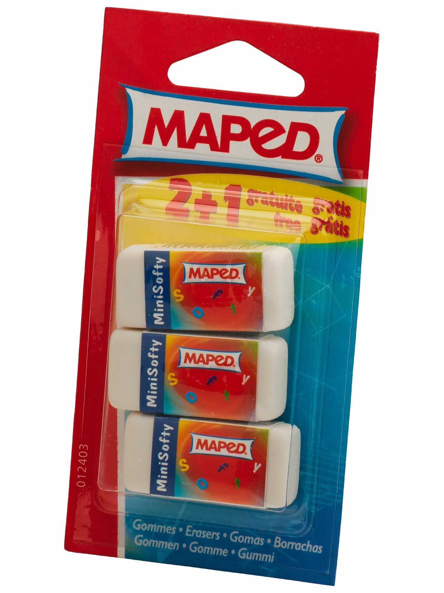 Набор стирательных резинок MAPED Mini-Softy, блистер, MP 012403