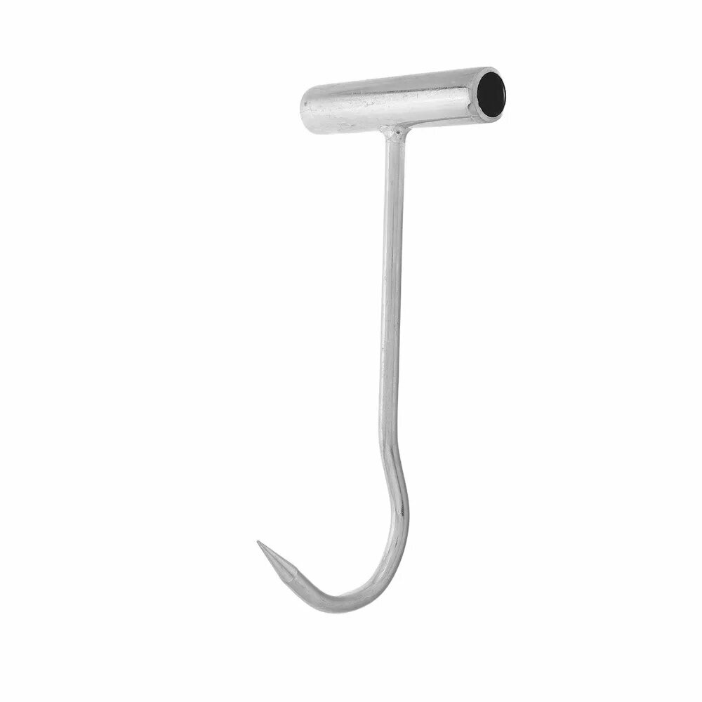 Галванизированный металлический крюк для подъёма люков с длинным стержнем для бытового использования серебристого цвета