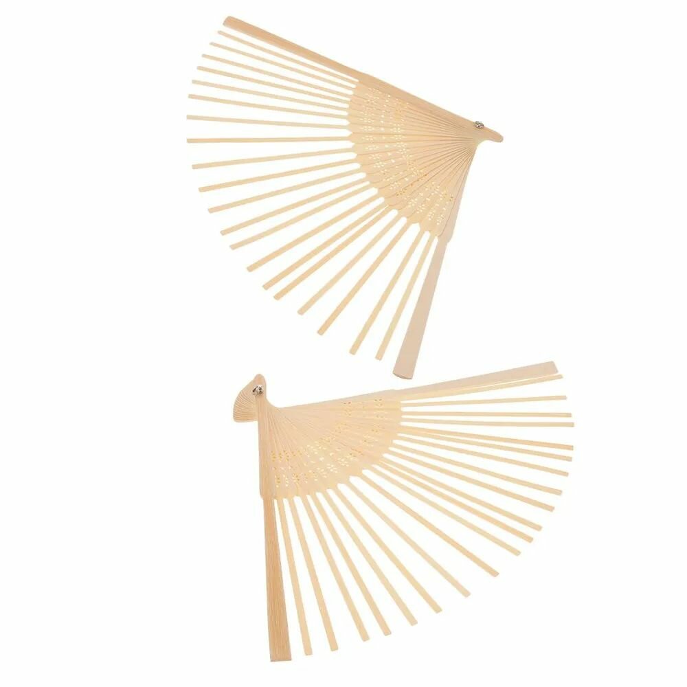 Каркас для складного веера из бамбука и железа, бежевого цвета, для рукоделия и праздничного декора, 2 шт