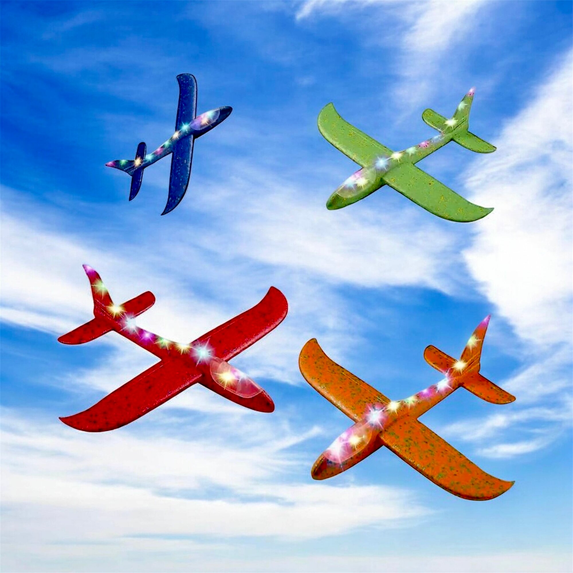 Пенопластовый самолёт большой полный светящийся