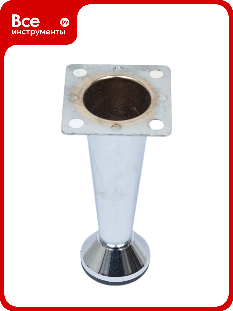 Ножка Tech-Krep металл, конус, регулируемая, Н100 мм, хром - накл. 148564