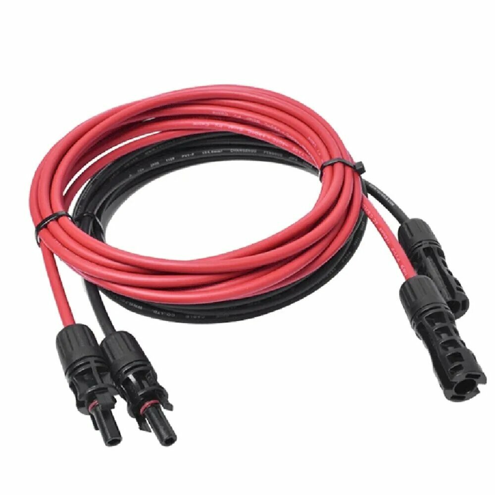 Удлинительный кабель для солнечных батарей - 10AWG (6 мм ) Разъем для панели, разъем папа/мама для наружных панелей