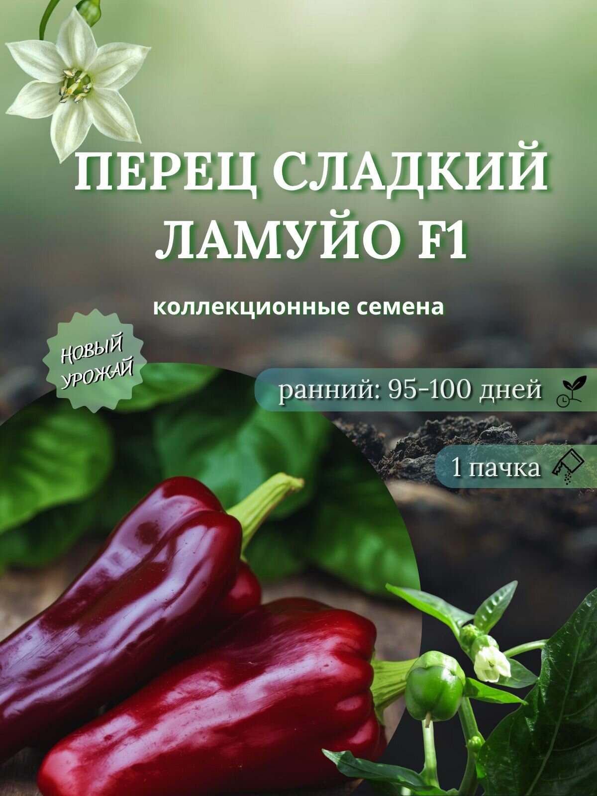 Перец сладкий Ламуйо F1, коллекционные семена, 10 шт.