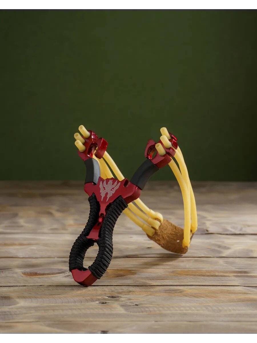 Рогатка Сима-ленд "Паук", в текстильной оплетке, черная/красная