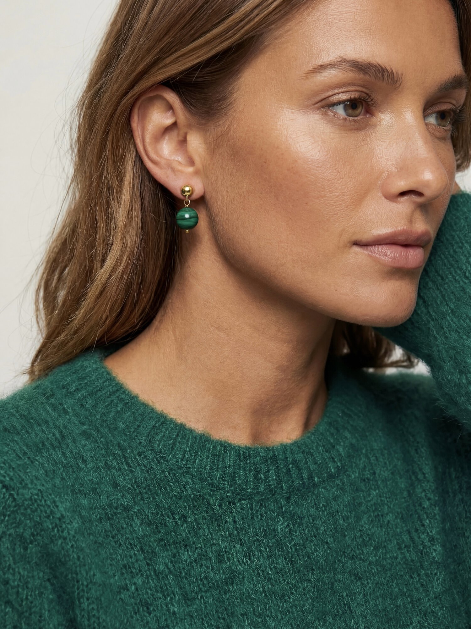 Серьги, малахит