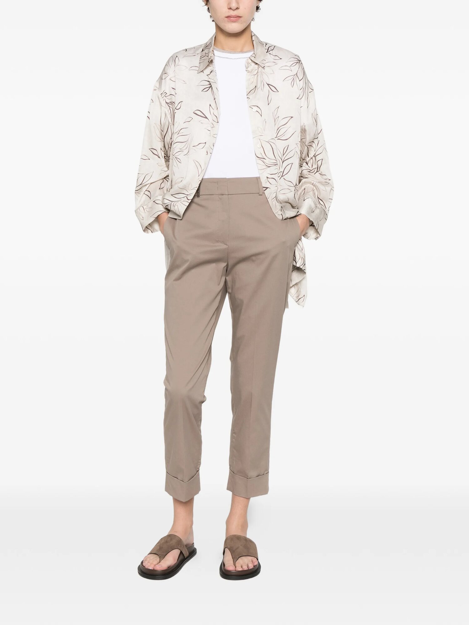 Брюки PESERICO Cuffed trousers, размер 46, разноцветный — фото 1