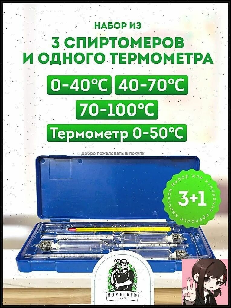 Набор ареометров спиртометров АСП