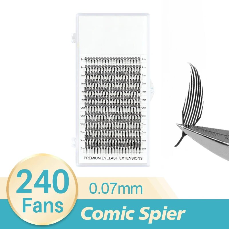 Накладные ресницы SONG LASHES, D изгиб, смесь длина, Comic Spire
