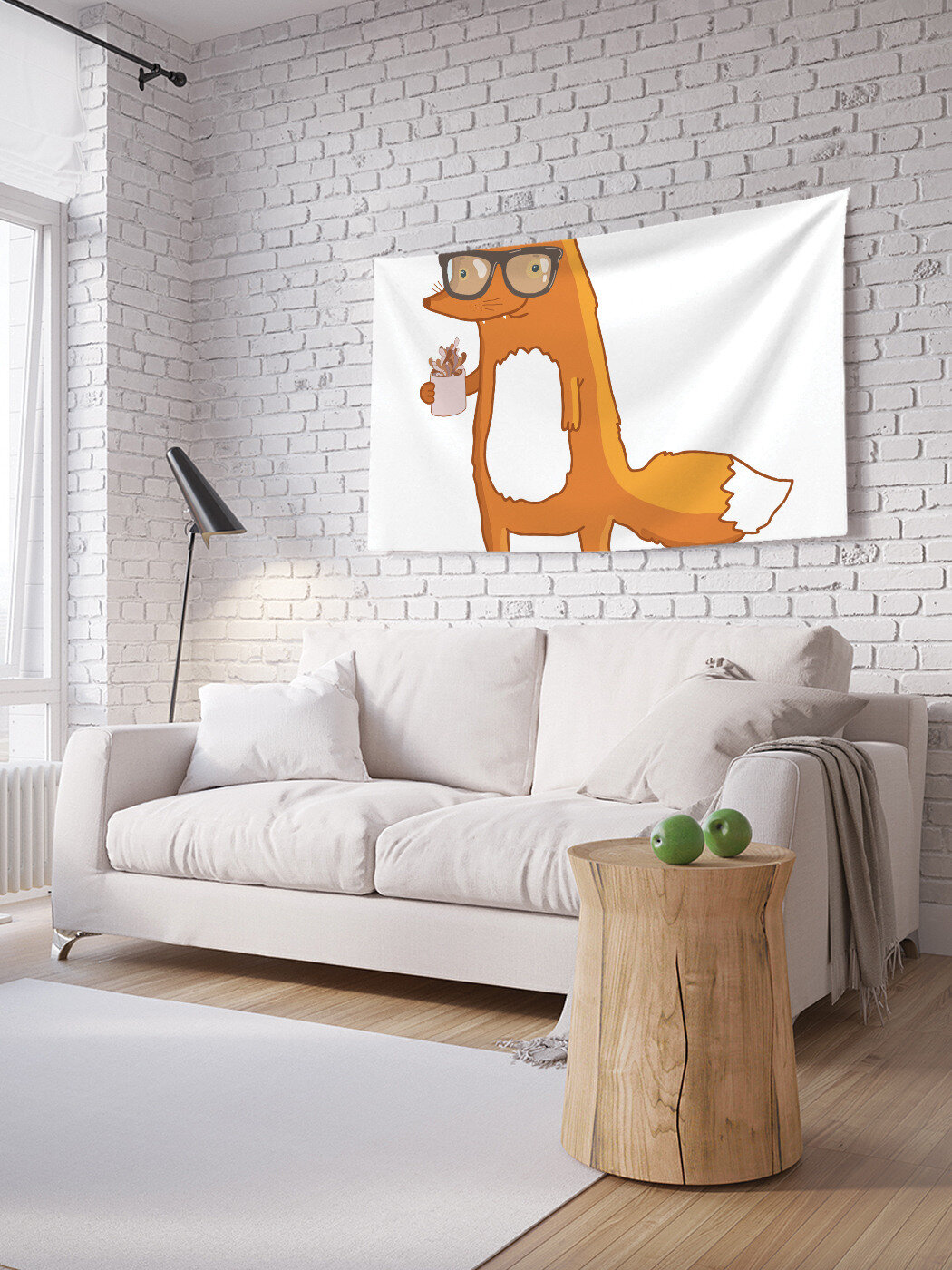 Фотопанно на стену горизонтальный постер 100х150 "Хитрый лис", JoyArty