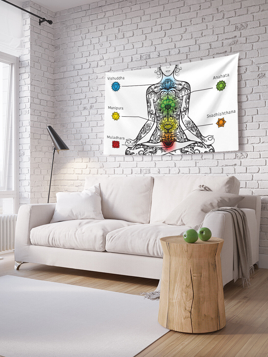 Горизонтальное фотопанно на стену JoyArty "Виды чакр", из ткани, 100х150 см