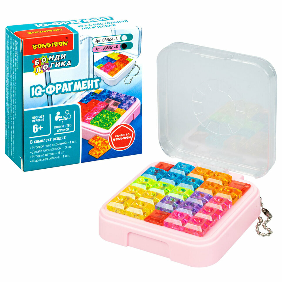 Игра настольная логическая БондиЛогика "iq-фрагмент", BONDIBON, ВВ6551-Б, 667436