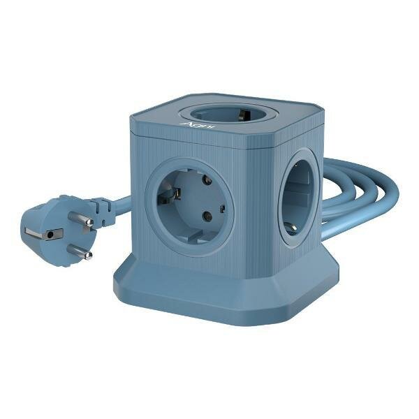 Сетевой фильтр AGNI башня 5 розеток, 2 метра, синий