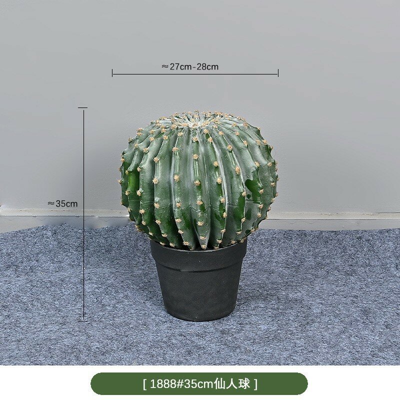 Искусственный кактус в форме шара, фальшивое зеленое растение, декор для окна, мягкое украшение, пустынный ландшафт, сизаль, искусственный кактус драцена, дерево тысячелетия