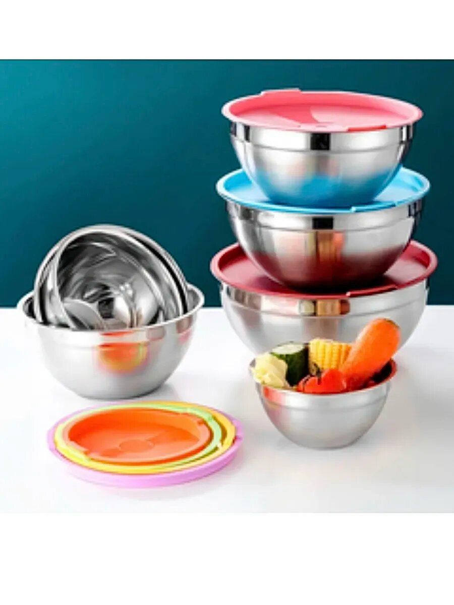 Кухонный набор салатников с крышками