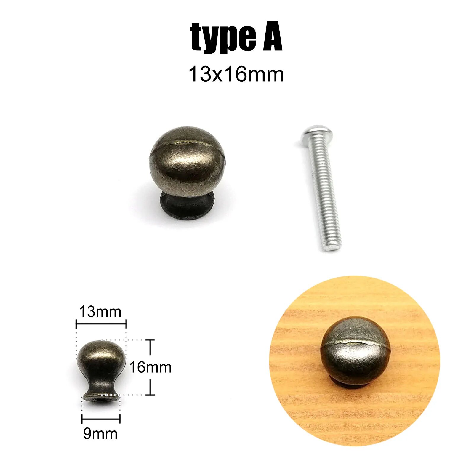 Ручка для шкафа A, цвет A, Dia.13mm